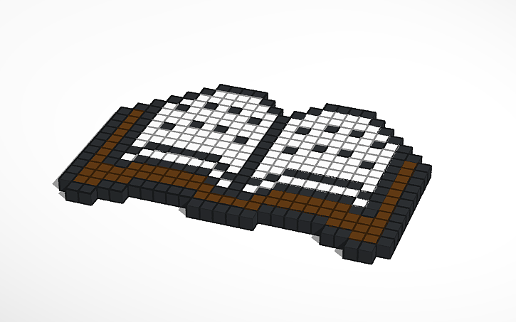 3D design pixelated book | Tinkercad
