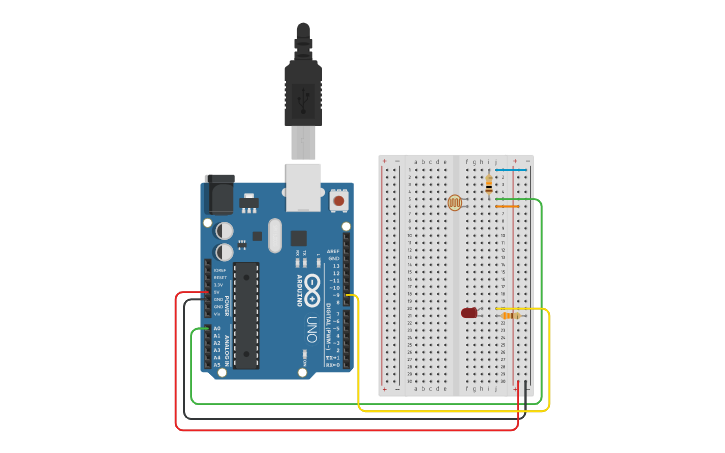 Circuit Design Photo Resistor Using Arduino Tinkercad