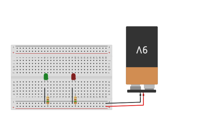 Circuit design Circuito Paralelo (2 LEDS) | Tinkercad