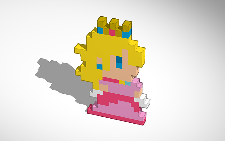 3D design Princess Peach 8 bit | Tinkercad