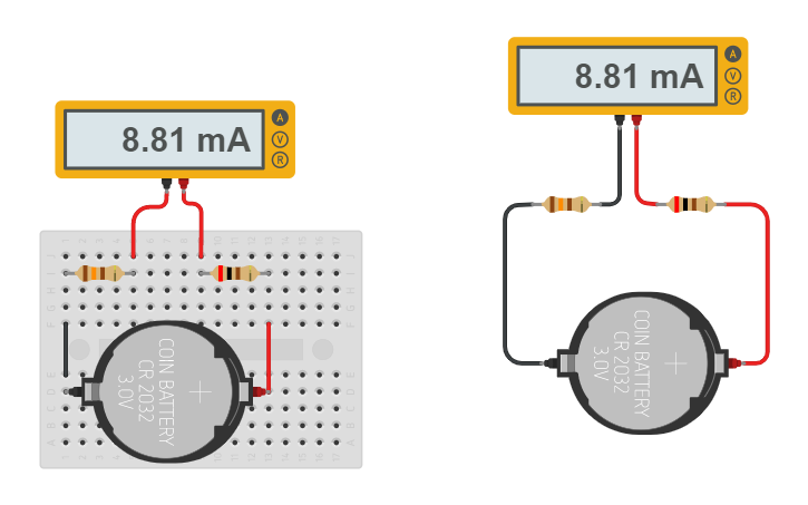 Circuit design Medir corriente | Tinkercad