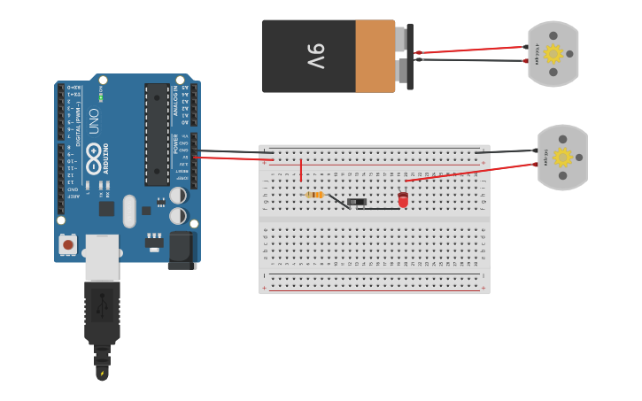 Circuit design Led com Arduino como Fonte | Tinkercad