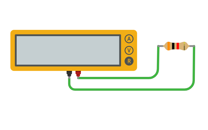 Circuit design Ohm Meter Reading a Resistor | Tinkercad