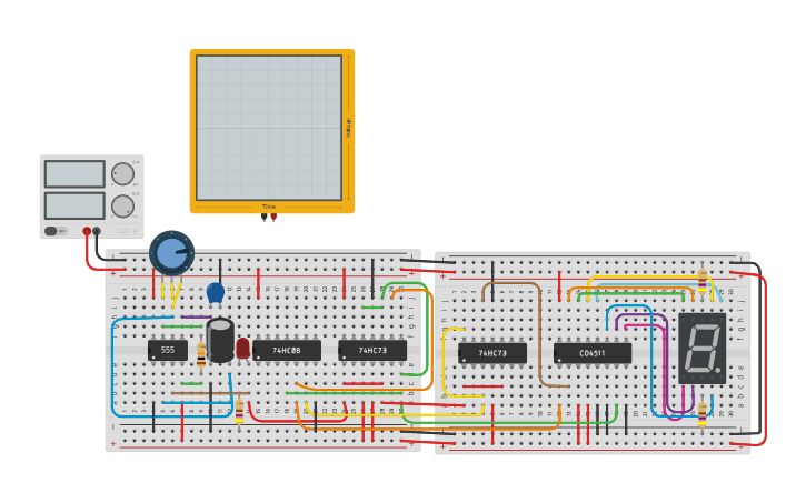 Circuit design Display_ 7_ segmentos_ con_flip_flop_D_T_JK | Tinkercad