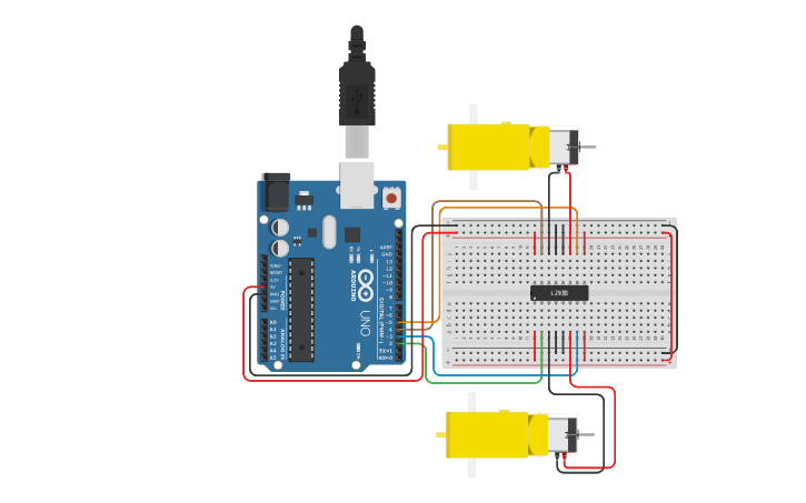 Circuit design SumoBot | Tinkercad