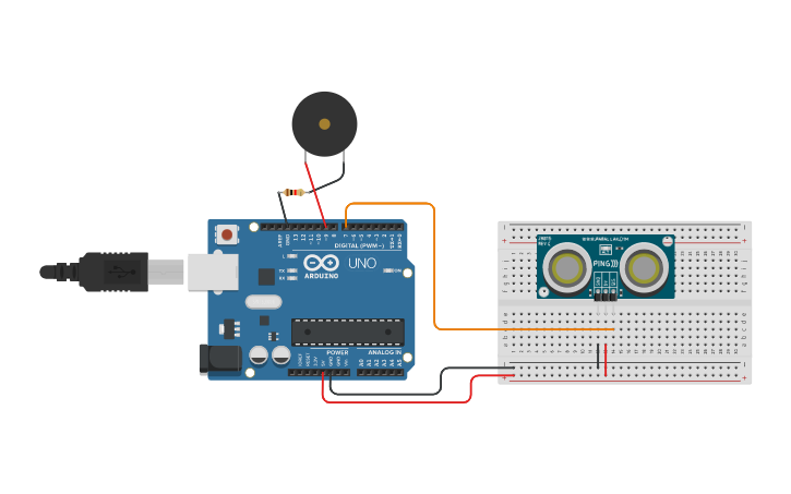 Circuit Design Interfacing Of Ultrasonic Sensor With Arduino Tinkercad