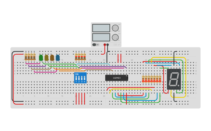 Circuit Design Goto Arduino Com Display De 7 Segmentos Cd4511 Tinkercad