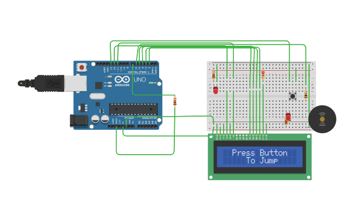 Circuit Design Игра T Rex на Arduino Tinkercad
