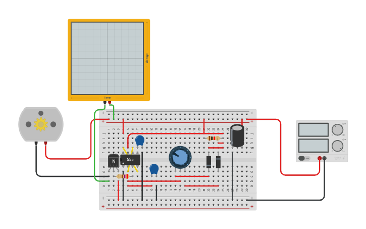 Circuit design PMW con circuito integrado 555 | Tinkercad