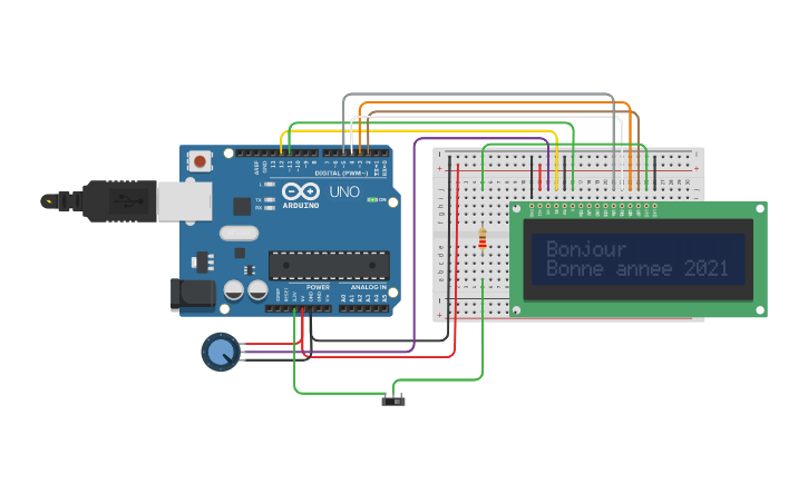 Circuit design Ecran LCD 16x2 | Tinkercad Circuit design Ecran LCD 16x2 | Tinkercad