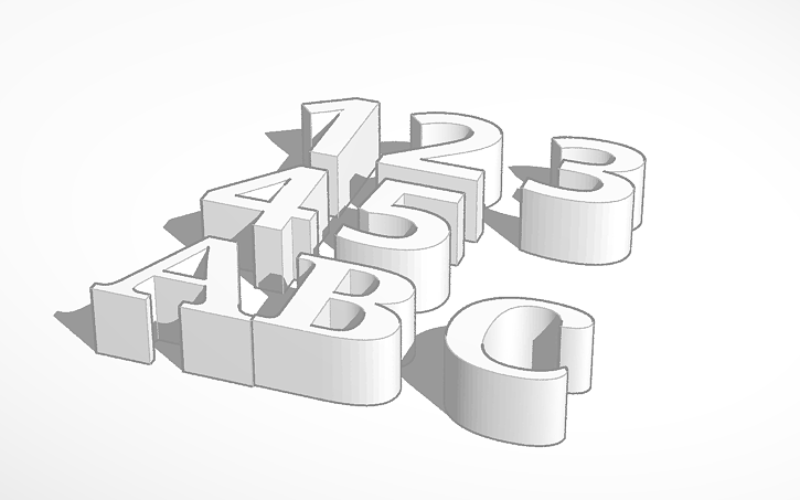 3D design Numbers and Letters | Tinkercad