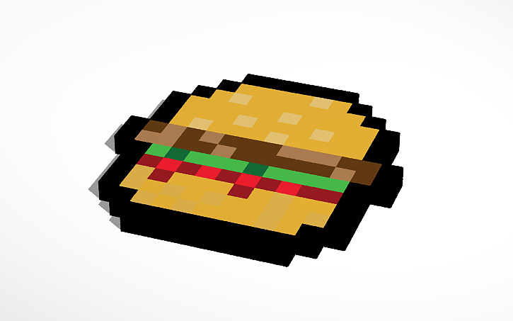 3D design Burger ~ Pixel art | Tinkercad