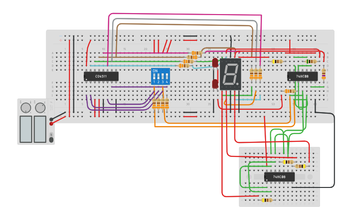 Circuit design Copy of BCD to Seven Segment decoder | Tinkercad