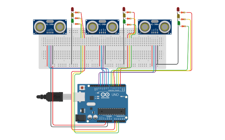 Circuit Design 3 Way Traffic Light Tinkercad