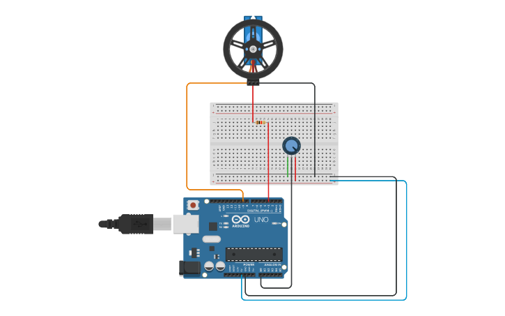 Circuit Design Arduino Servo Motor Potentiometer Tinkercad