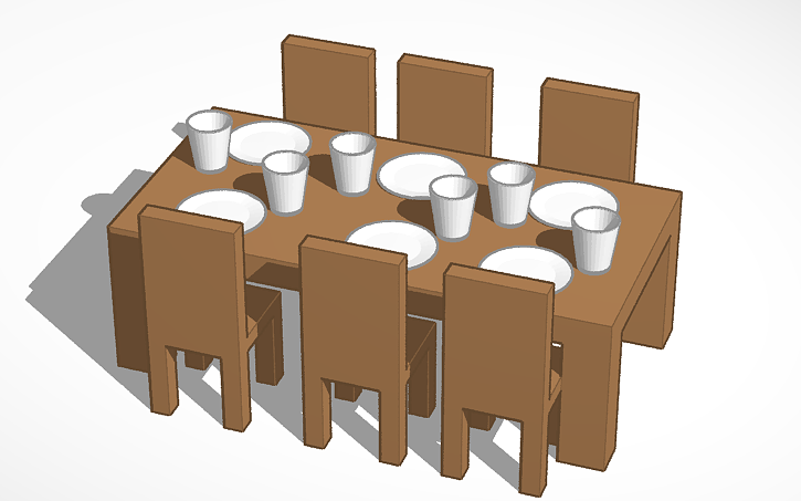 3D design set-up dining table | Tinkercad