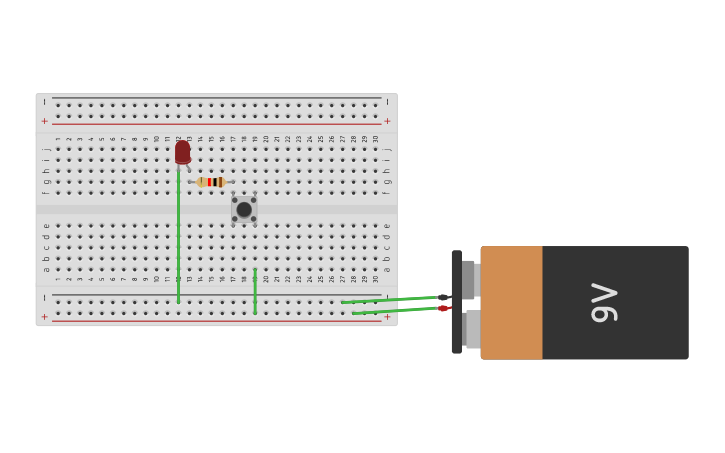 Circuit Design Glowing Of Led Using Push Button Tinkercad