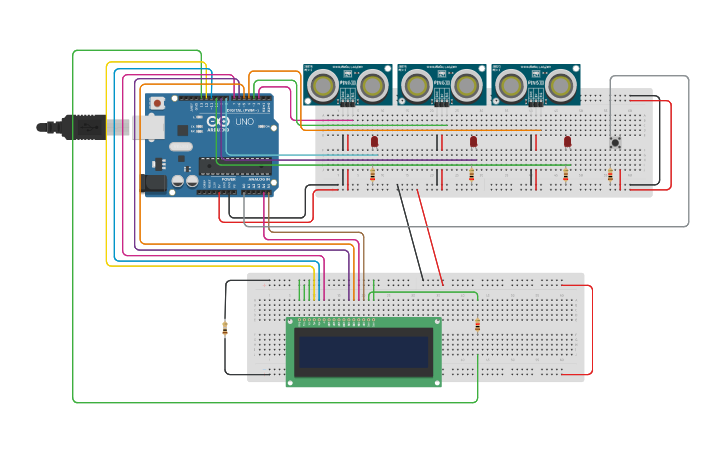 Circuit design Smart Parking Lot | Tinkercad