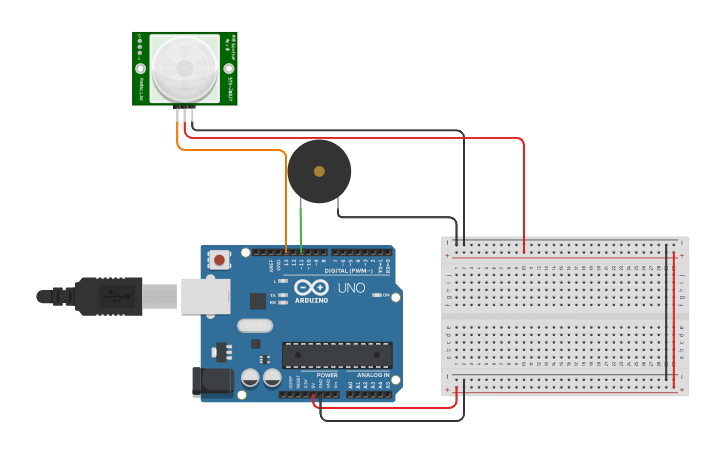 Circuit design PIR + PIEZO - LESSON GUIDE (BLOCKS) | Tinkercad