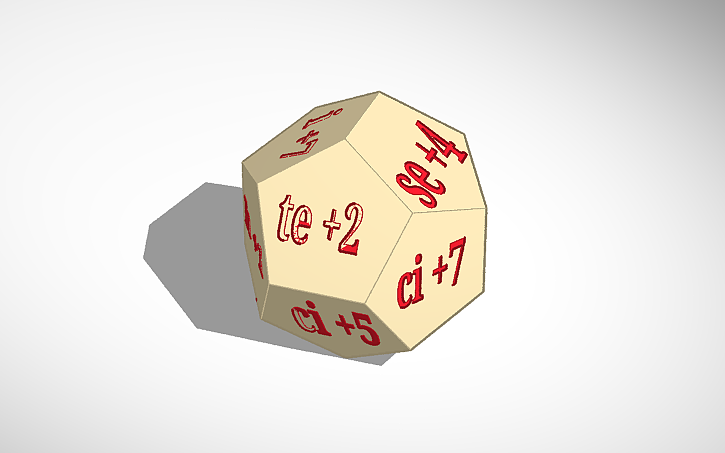 3D design Copy of Copy of 12 sided dice; dodecahedron | Tinkercad