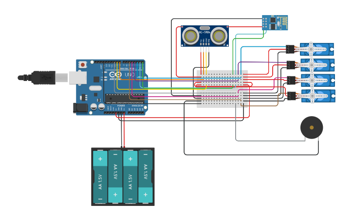 Circuit design Otto DIY Robot Arduino Uno Mashup Wiring Diagram | Tinkercad