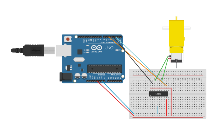 Circuit design Hobby-gearmotor | Tinkercad