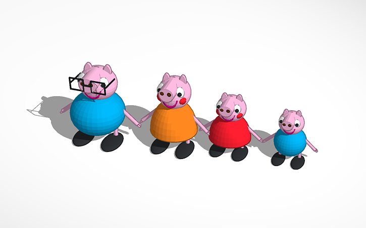 3D design Peppa Pig Family | Tinkercad