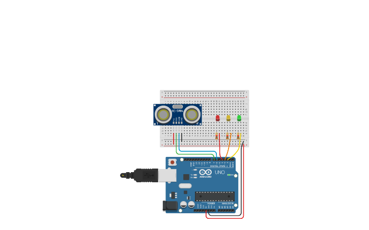 Circuit design sensor de proximidad | Tinkercad Circuit design sensor de proximidad | Tinkercad