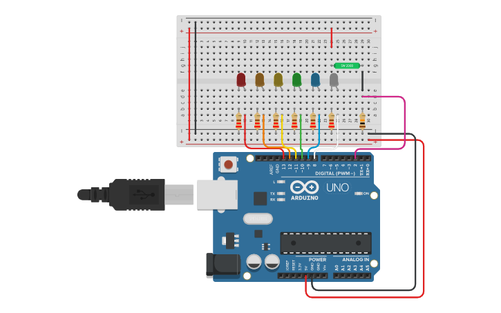 Circuit design Hourglass w/Arduino | Tinkercad