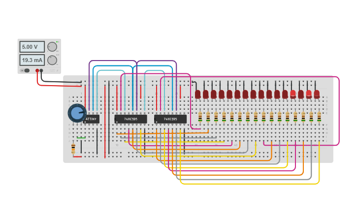 Circuit Design Copy Of 16 Bit Binary Counter W Attiny Tinkercad