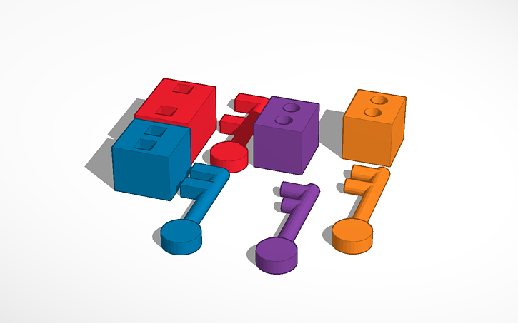 3D design Simple lock and Key Model | Tinkercad