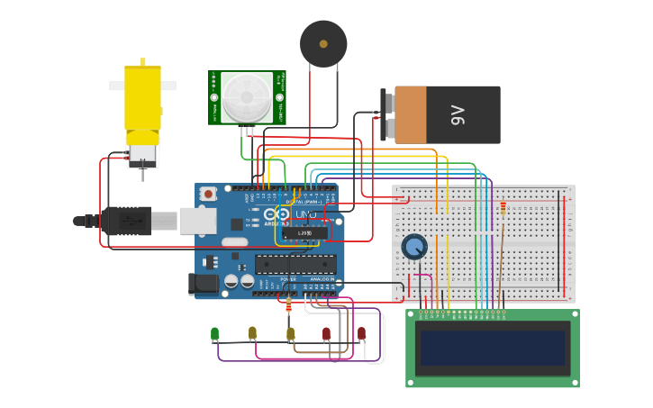 Circuit design Automatic Water Dispenser | Tinkercad