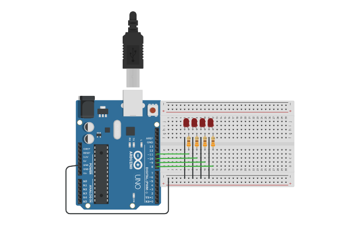 Circuit Design Leds Arduino Tinkercad