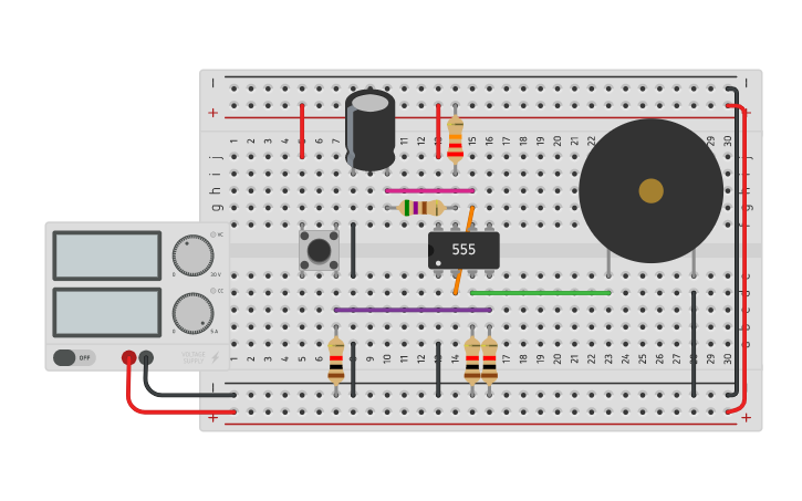 Circuit Design Water Level Alarm Using 555 Timer Tinkercad