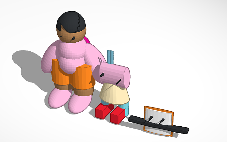 3D design BEAUTIFUL model of dORa THE explora and bo0ots | Tinkercad