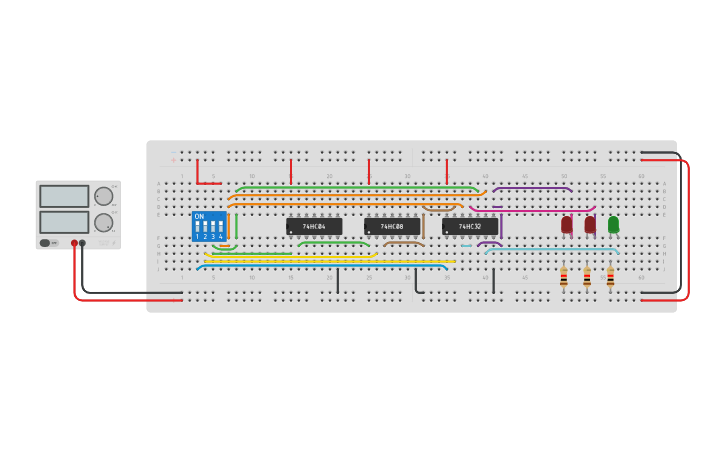 Circuit design Priority Encoder 4:2 | Tinkercad