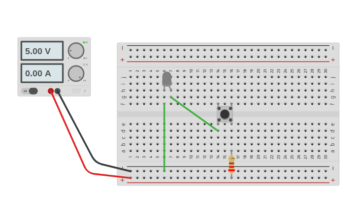 Circuit design push button | Tinkercad