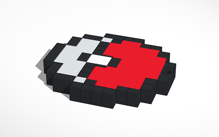 3D design Pokeball flat | Tinkercad