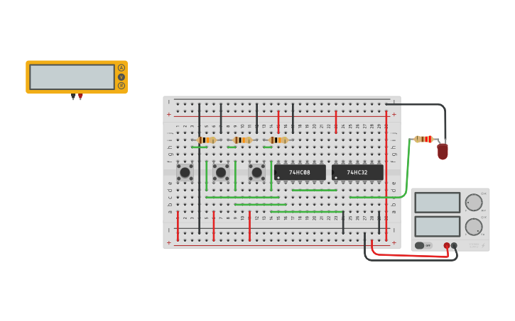 Circuit design Circuito Combinacional básico | Tinkercad
