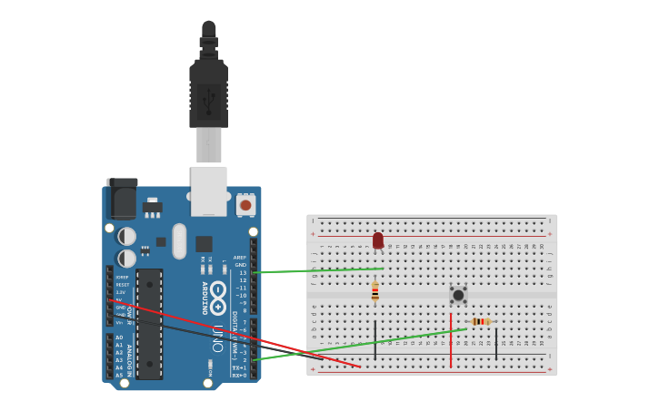 Circuit design Bouton poussoir | Tinkercad