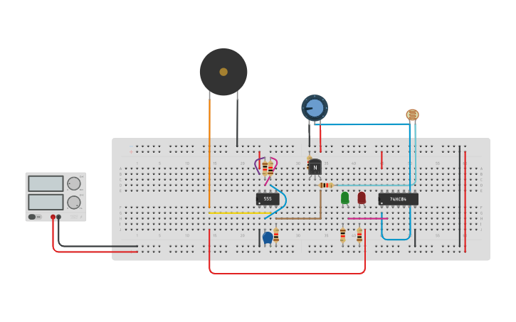 Circuit design rain alarm | Tinkercad