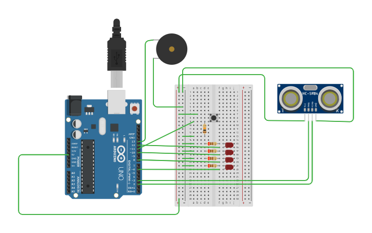 Circuit design Proximity sensor | Tinkercad