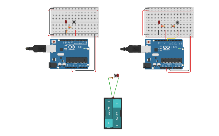 Circuit design Push-button | Tinkercad