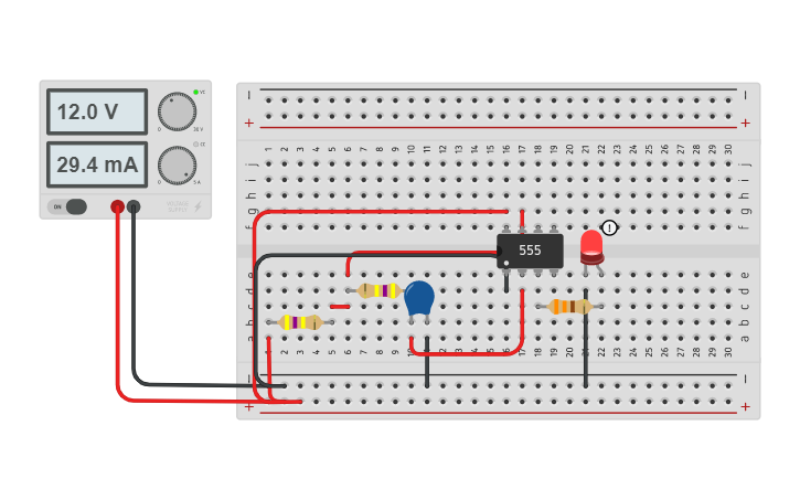 Circuit design timer 555 | Tinkercad