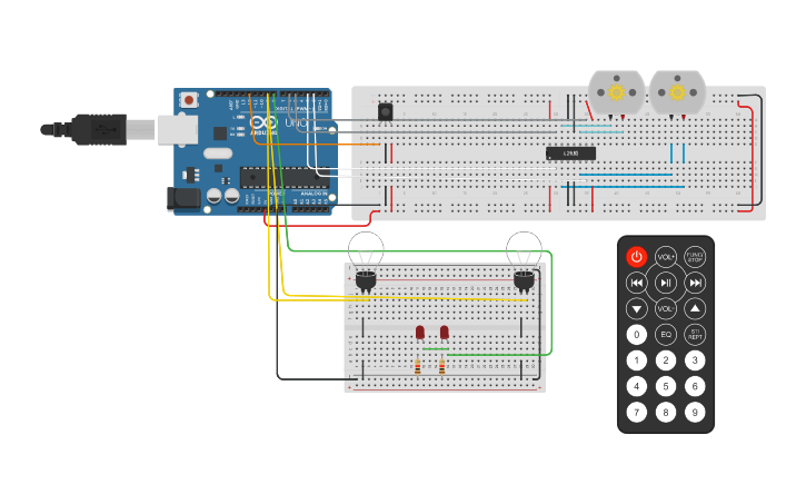 Circuit Design Arduino Uno Rc Car V20 Tinkercad