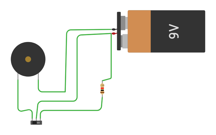 Circuit design piezo buzzer using slide switch | Tinkercad