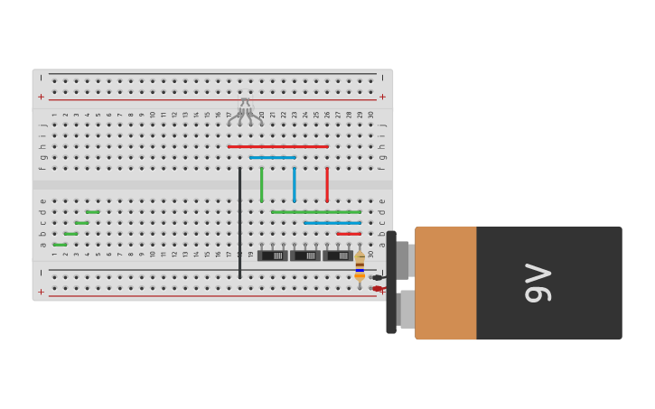 Circuit design RGB LED Breadboard | Tinkercad