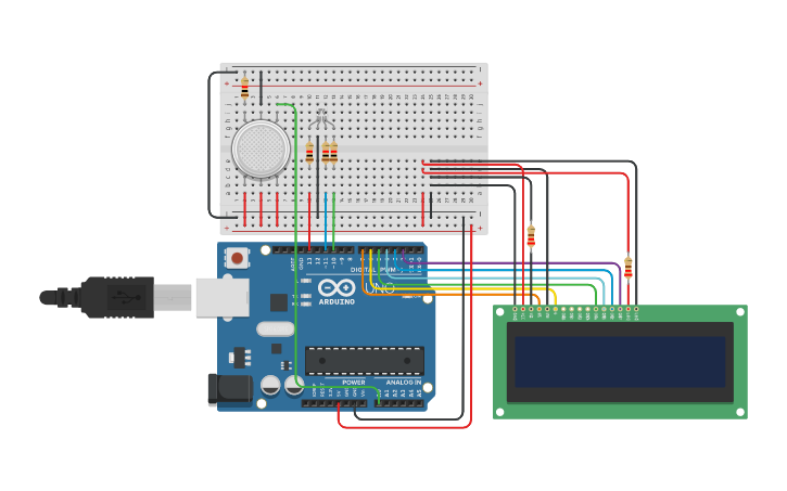 Circuit Design Copy Of Arduino Uno Sensor De Gas Lcd Tinkercad