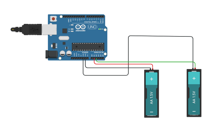 Circuit design Arduino Battery Voltage | Tinkercad