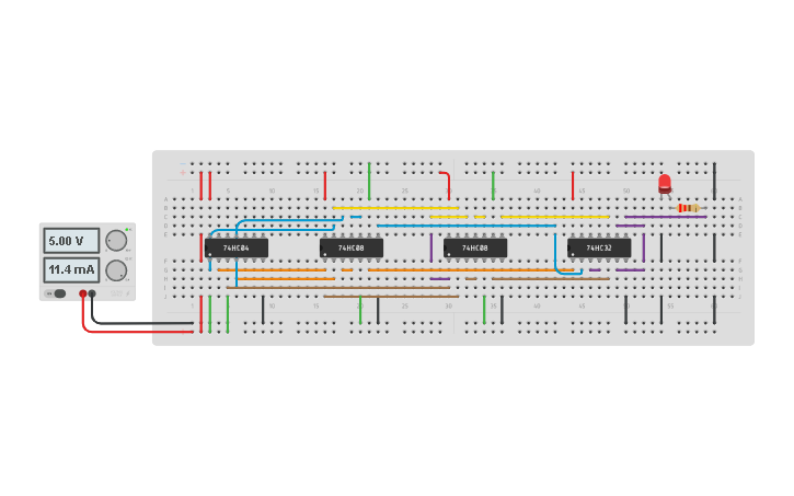Circuit design 4x1 multiplexer | Tinkercad